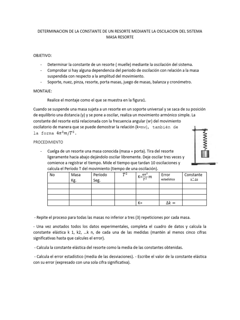 Guia Ondulatoria de Constante Del Resorte | PDF