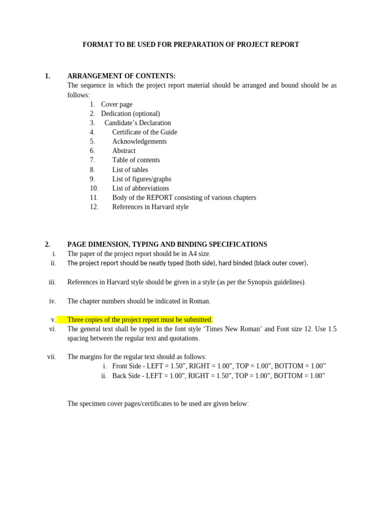 Project Report Formatting Guidelines | PDF | Written Communication ...