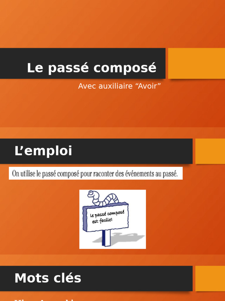 Le Passé Composé | PDF | Verbe | Linguistique