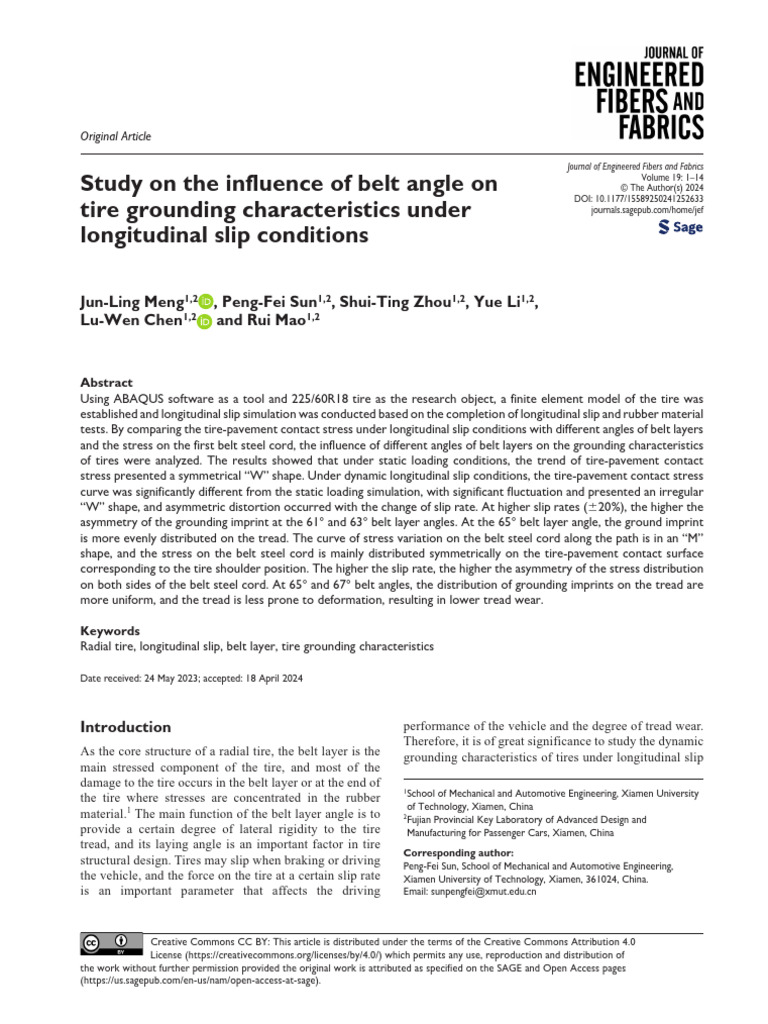 Belt Angle Effects on Tire Slip Dynamics | PDF | Tire | Simulation