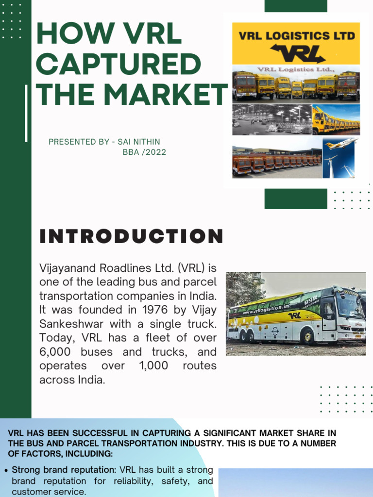 How VRL Travels Captured The Market | PDF