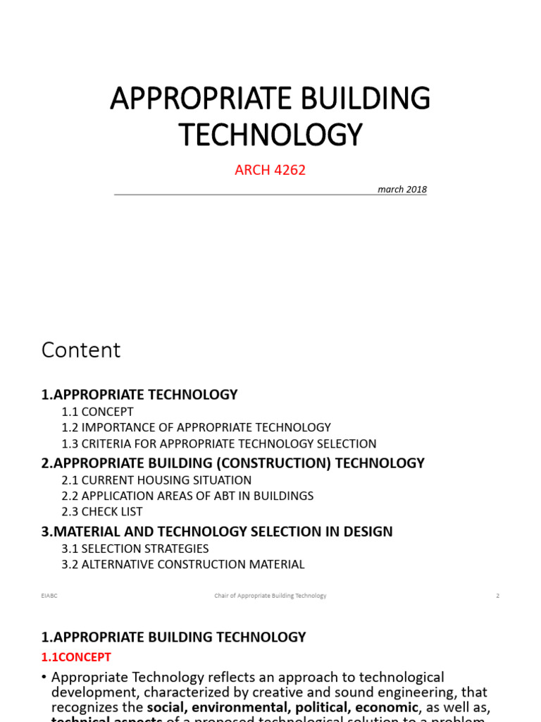 Appropriate Building Technology | PDF | Cement | Precast Concrete