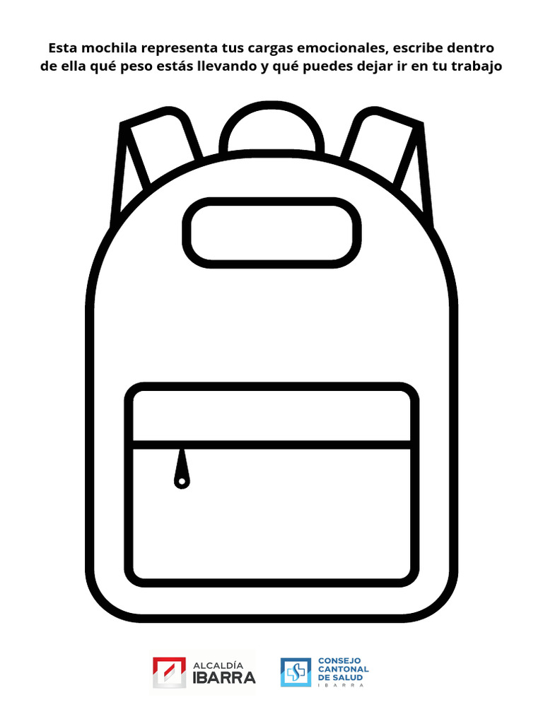 Esta Mochila Representa Tus Cargas Emocionales, Escribe Dentro de Ellas ...