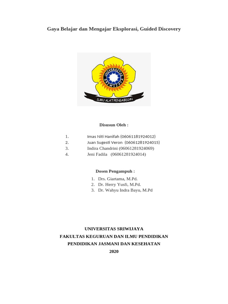 Gaya Belajar dan mengajar ( eksplorasi, guided discovery ) | PDF