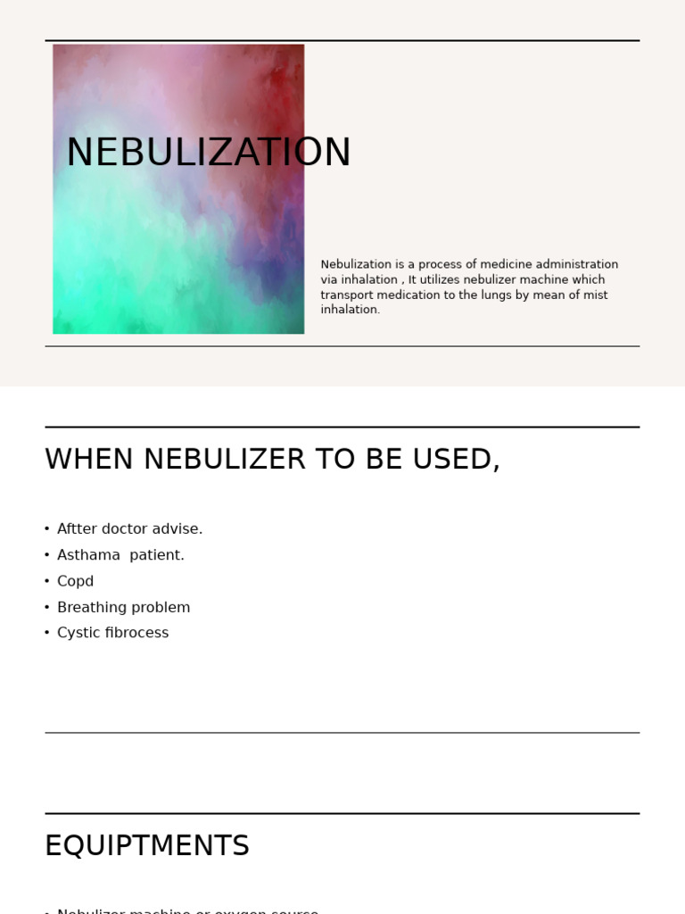 Nebulization Procedure Overview | PDF