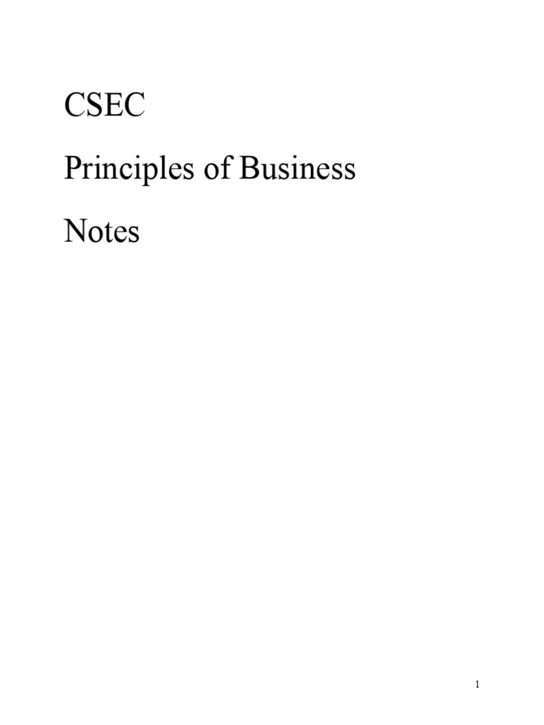 CSEC Principles of Business Notes (Student Made For June 2023) | PDF ...