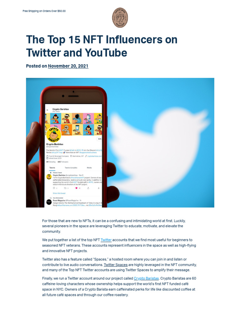 The Top 15 NFT Influencers On Twitter and YouTube - Coffee Bros | PDF