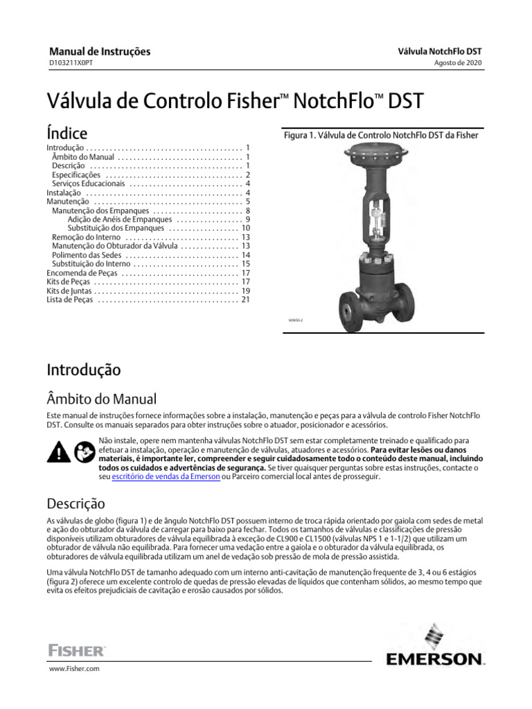 Válvula de Controlo Fisher Notchflo DST Fisher Notchflo DST Control ...