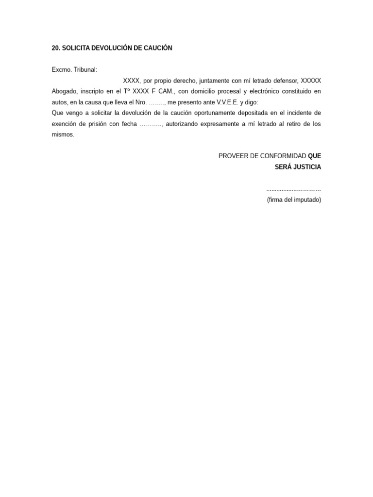 Solicita Devolución de Caución | PDF