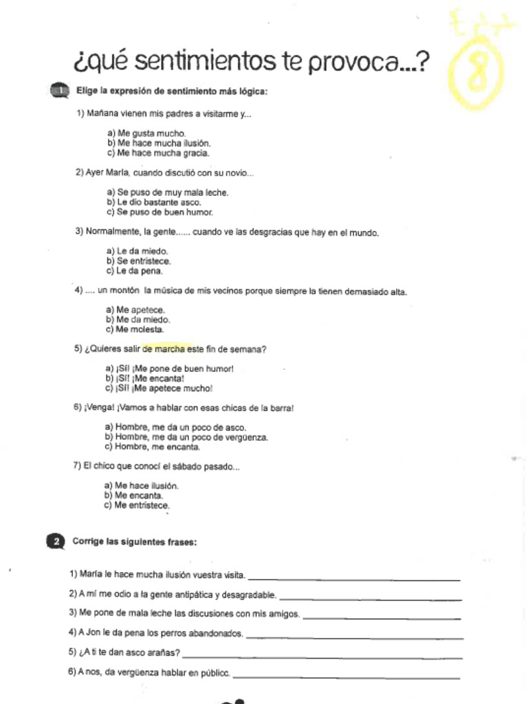 08.sentimientos Indicativo | PDF