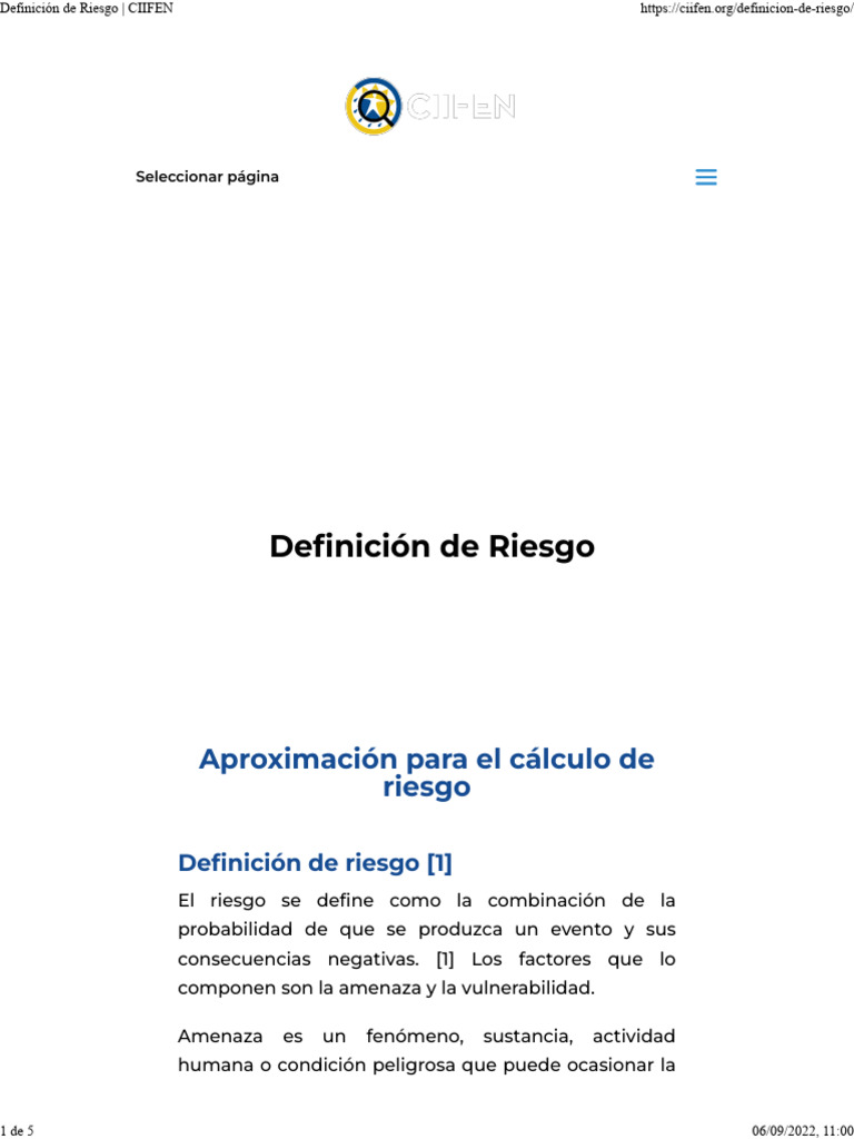 Definición de Riesgo CIIFEN | PDF | Riesgo | Inundar