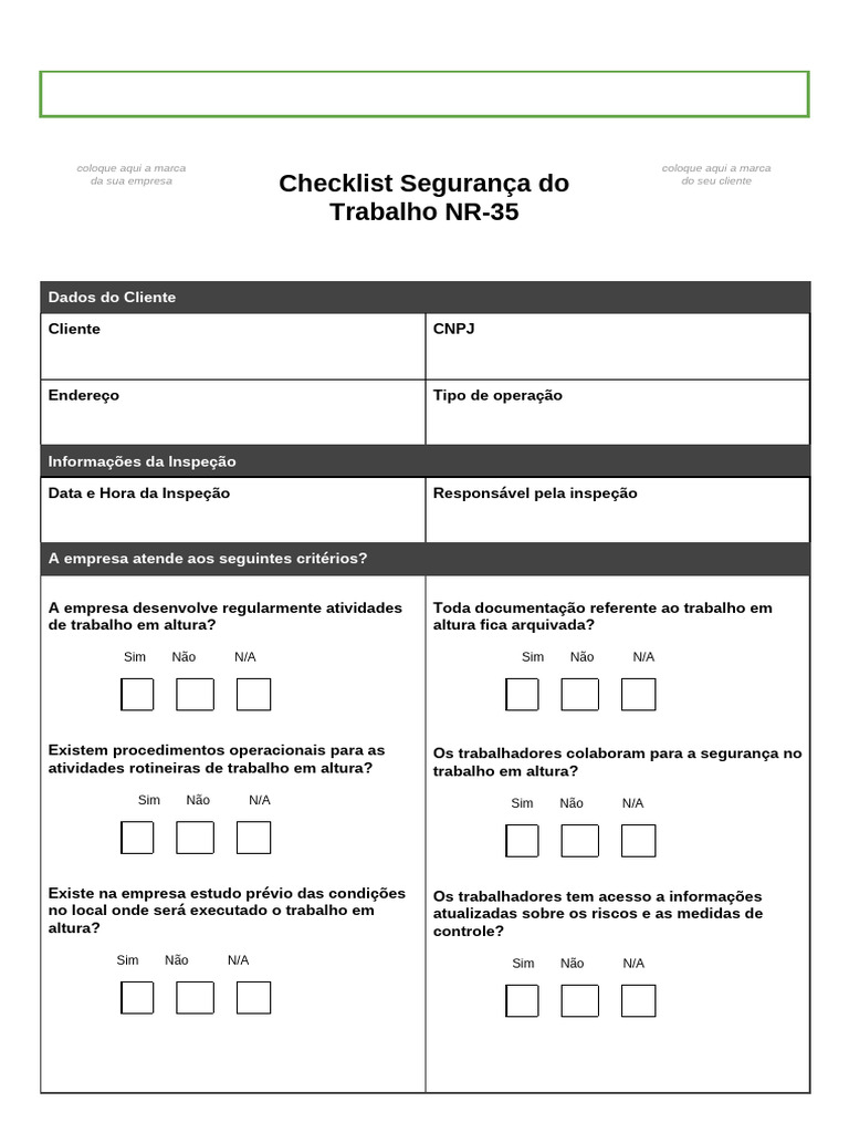 07 - Checklist NR-35 | PDF
