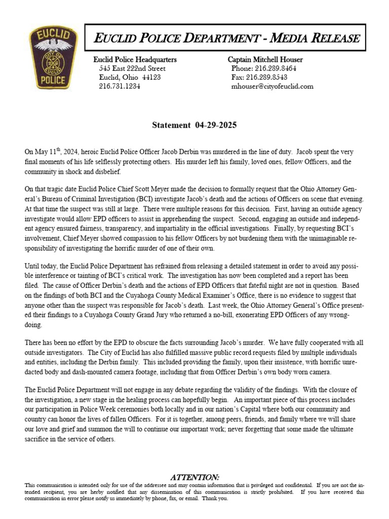 Euclid Police Officer's Murder Investigation | PDF | Law Enforcement ...