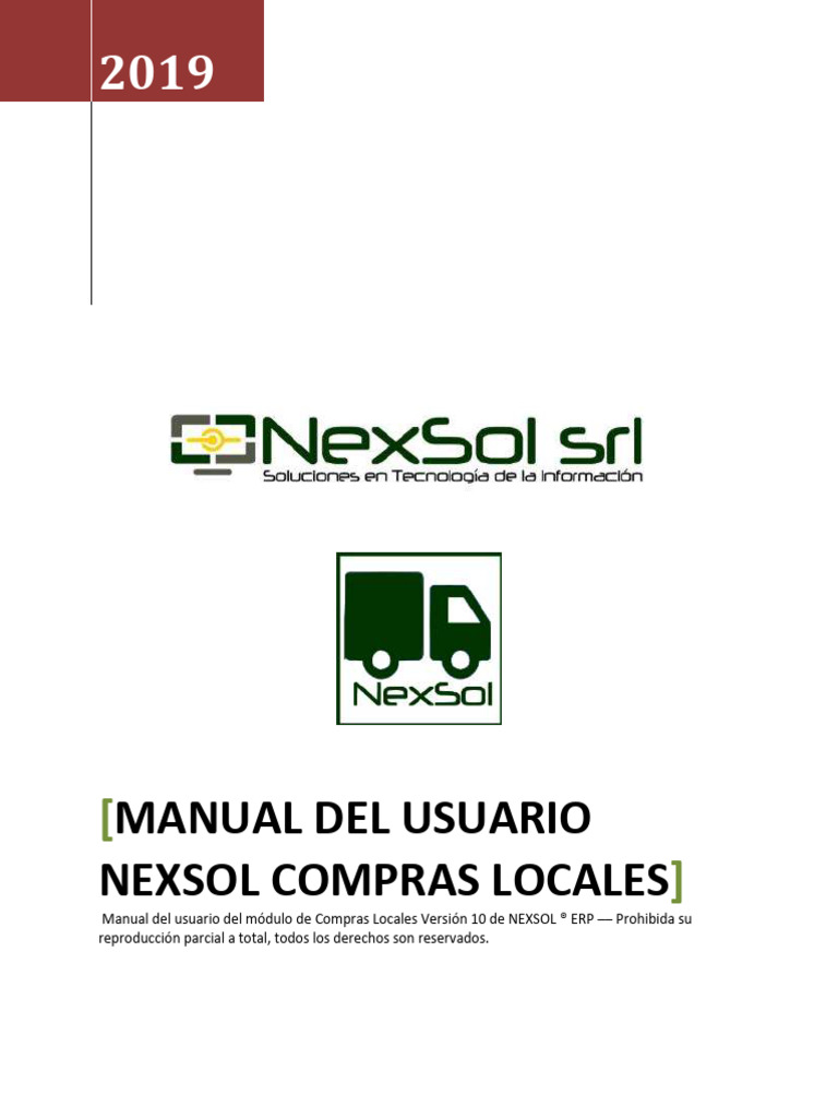 Manual Compras Locales NexSol ERP Versión 10 - 2019 (1) | PDF | Ventana (informática) | Botón ...