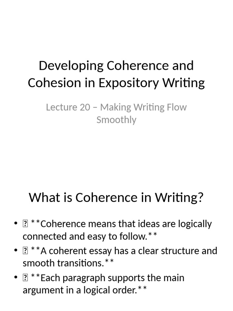 Expository Writing Lecture20 | PDF