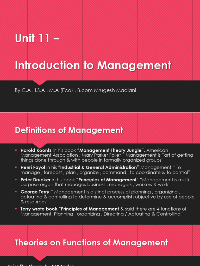 Unit 11 - Introduction To Management | PDF | Incentive | Human Resources
