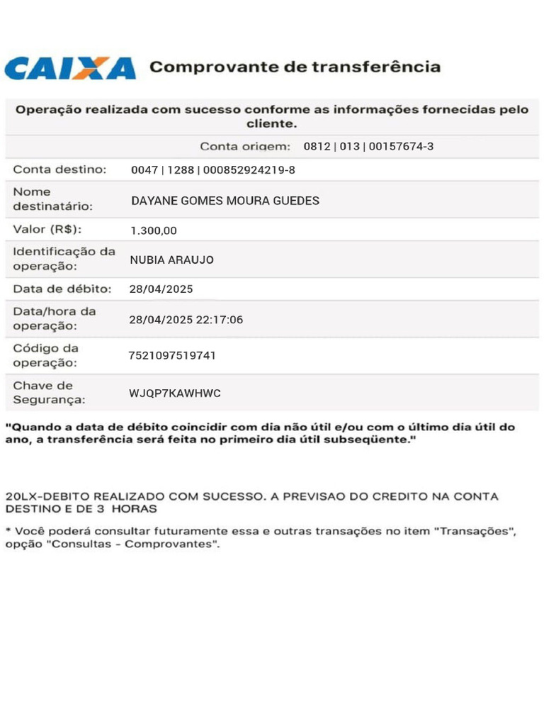 Comprovante de Transferência Caixa | PDF