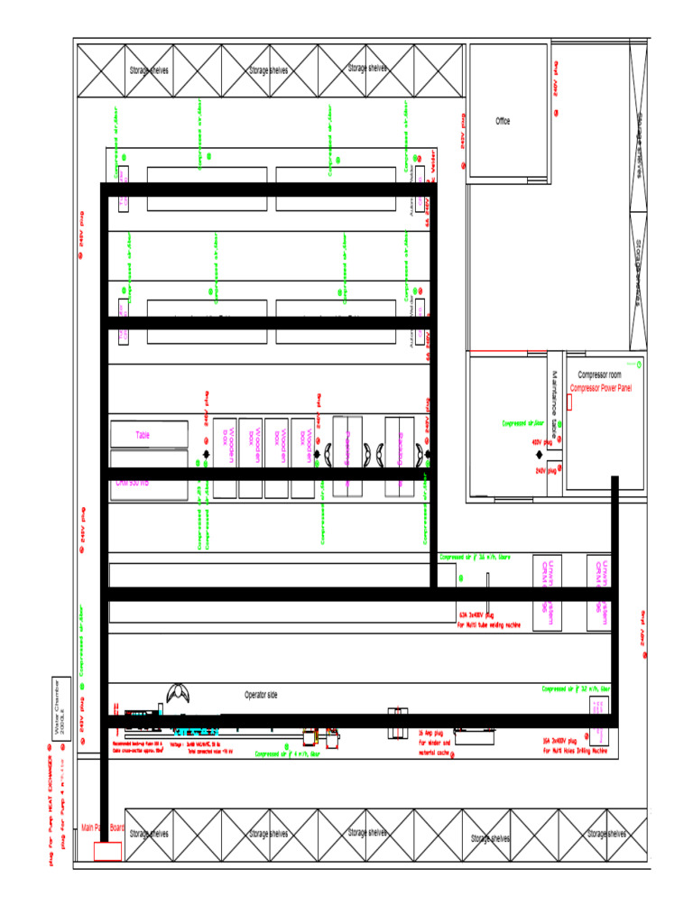 Y250417 Factory machines layout with cable tray and CA plan-Model | PDF ...