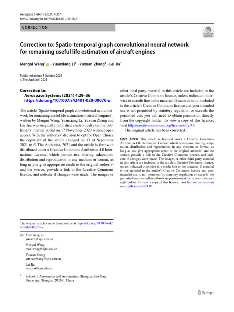 Correction to Spatio-temporal graph convolutional neural network for remaining useful life ...
