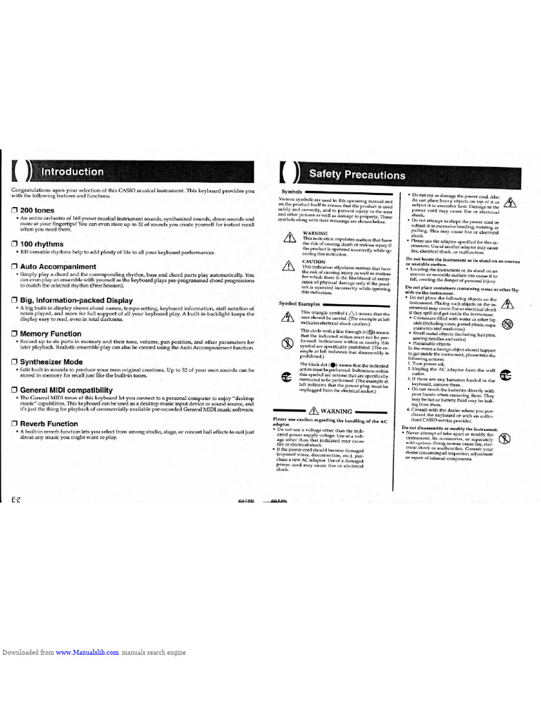 Manual Casio CTK-63I (Español - 32 Páginas) | PDF