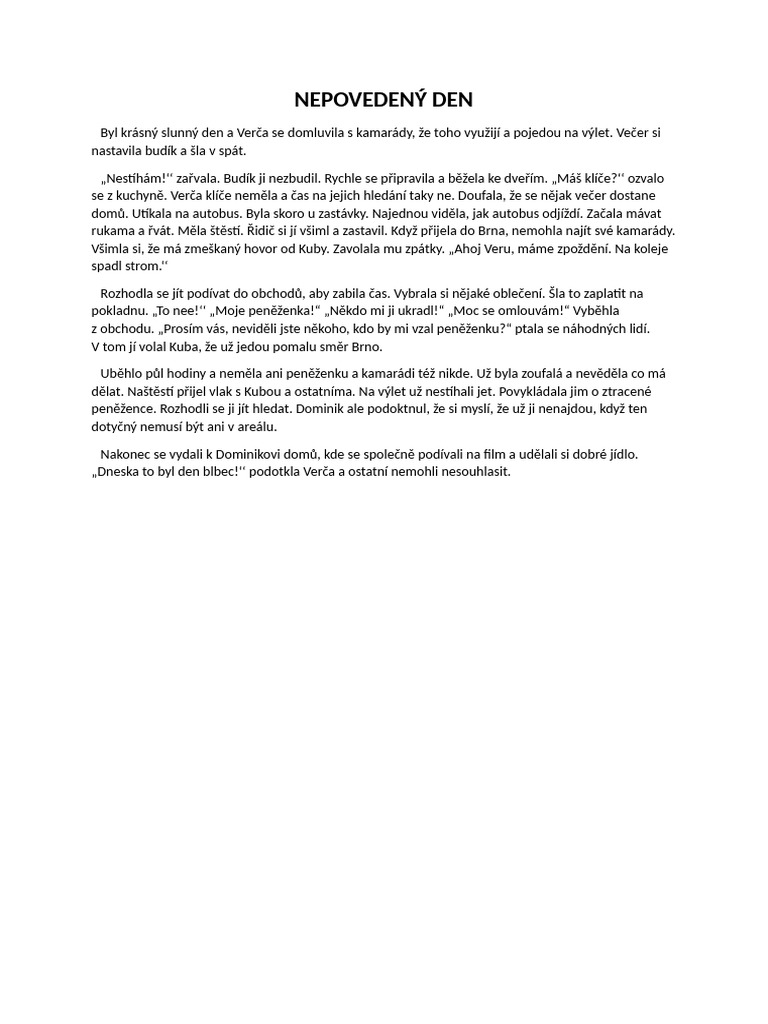 Den Blbec - Slohovka | PDF