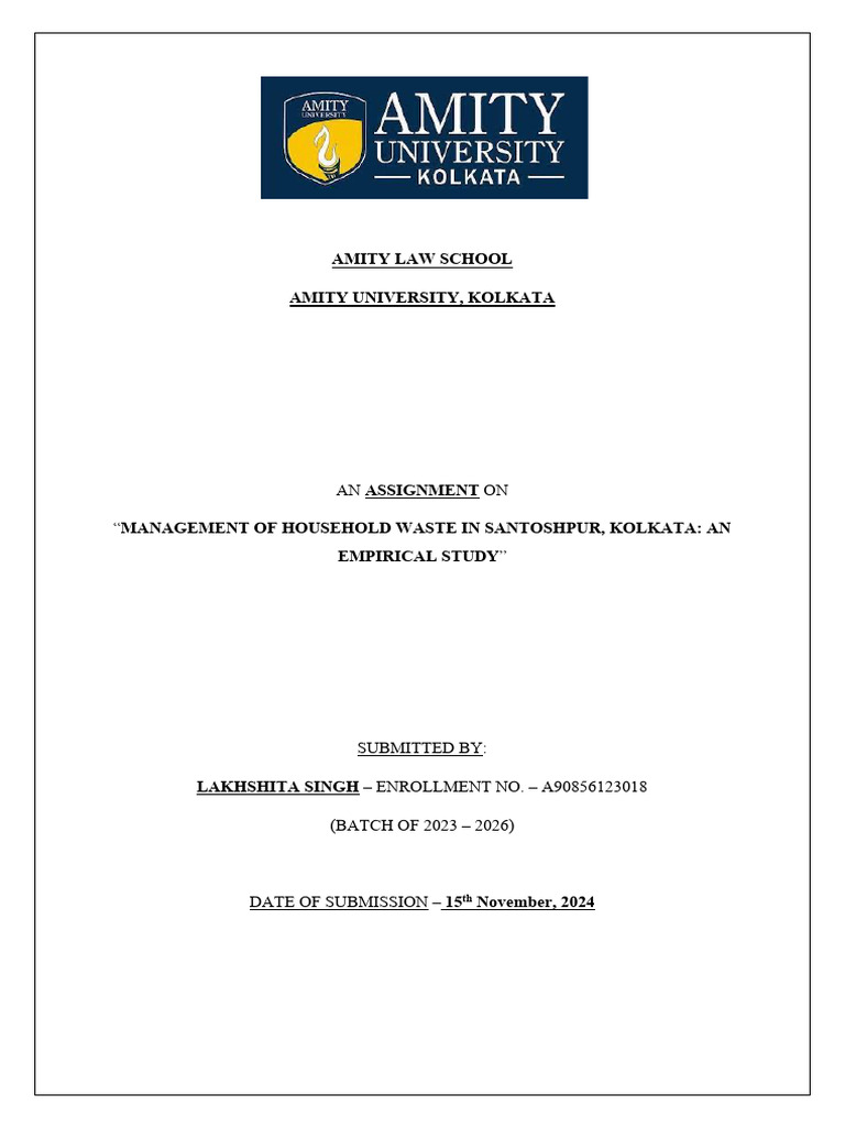 Assignment - Household Waste Management | PDF | Survey Methodology ...