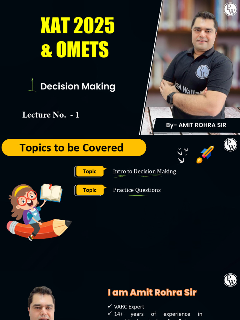 Decision Making 01 _ Class Notes __ MBA-Top Up (OMETS) 2024 | PDF ...