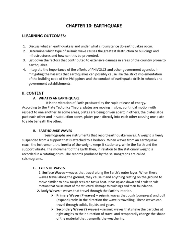 Module 10 - EARTHQUAKE | PDF | Earthquakes | Seismology