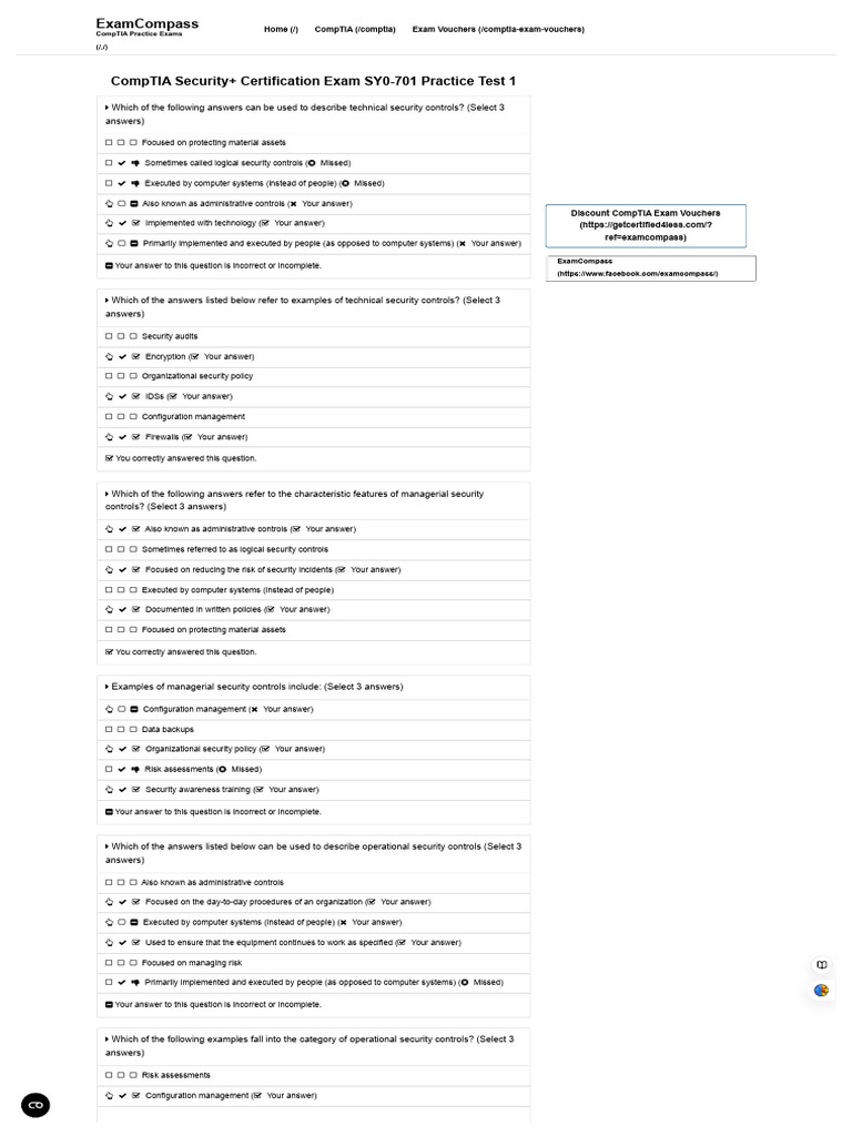 CompTIA Security+ Certification Practice Test 1 (Exam SY0-701) | PDF ...