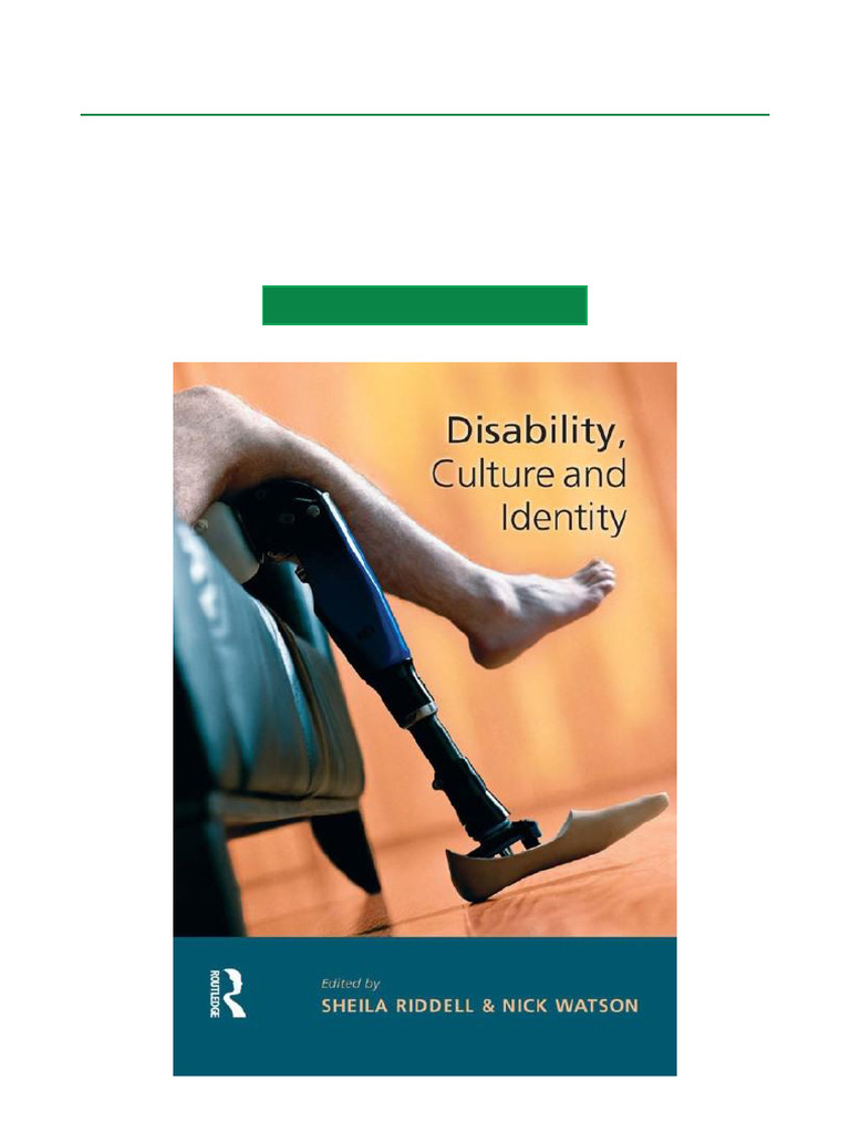 Disability, Culture and Identity - 1st Edition Full-Resolution Download | PDF | Disability ...