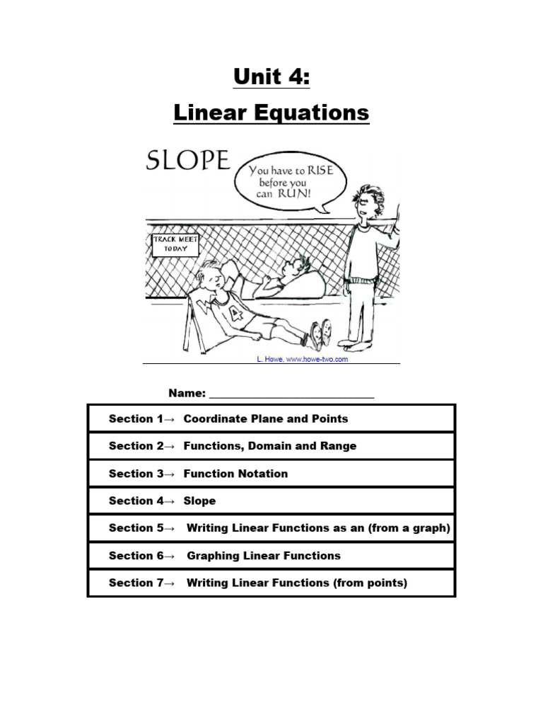 Linear Equations and Functions Guide | PDF | Cartesian Coordinate ...