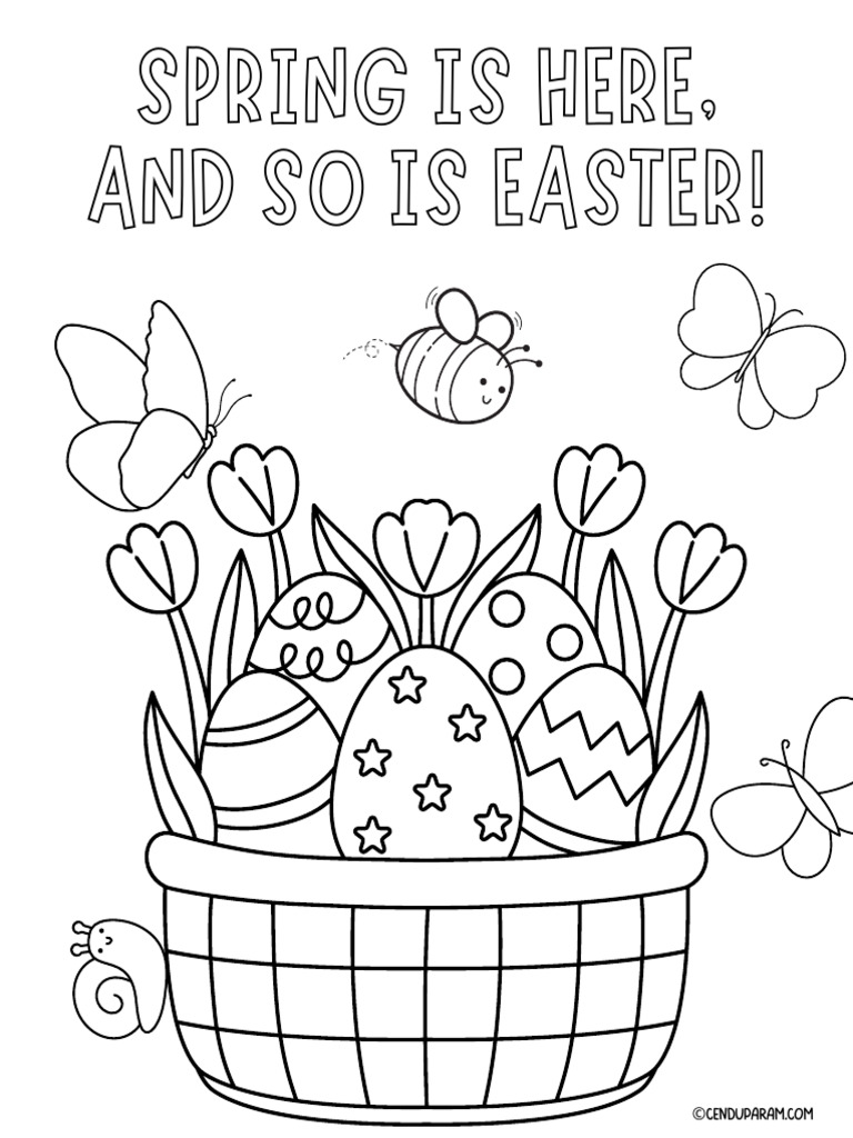 Spring Easter Coloring Page | PDF