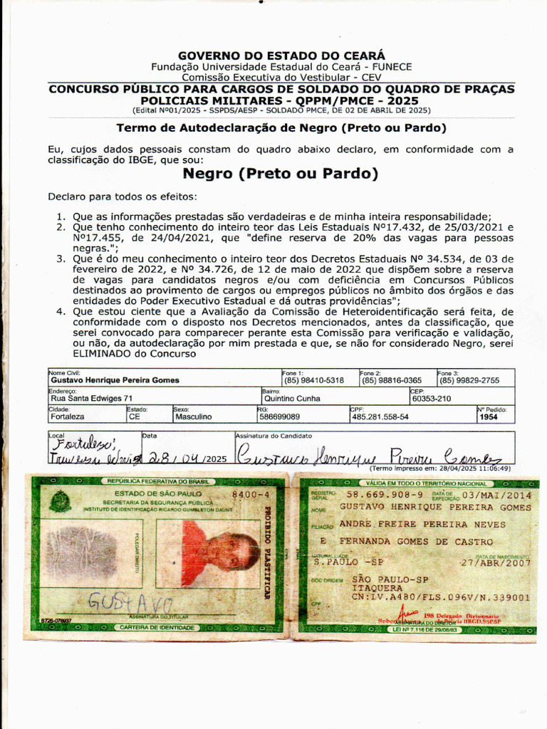 Gustavo Henrique Ficha 2 | PDF