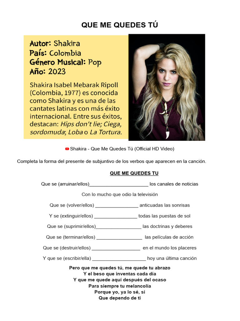 Que Me Quedes Tú | PDF