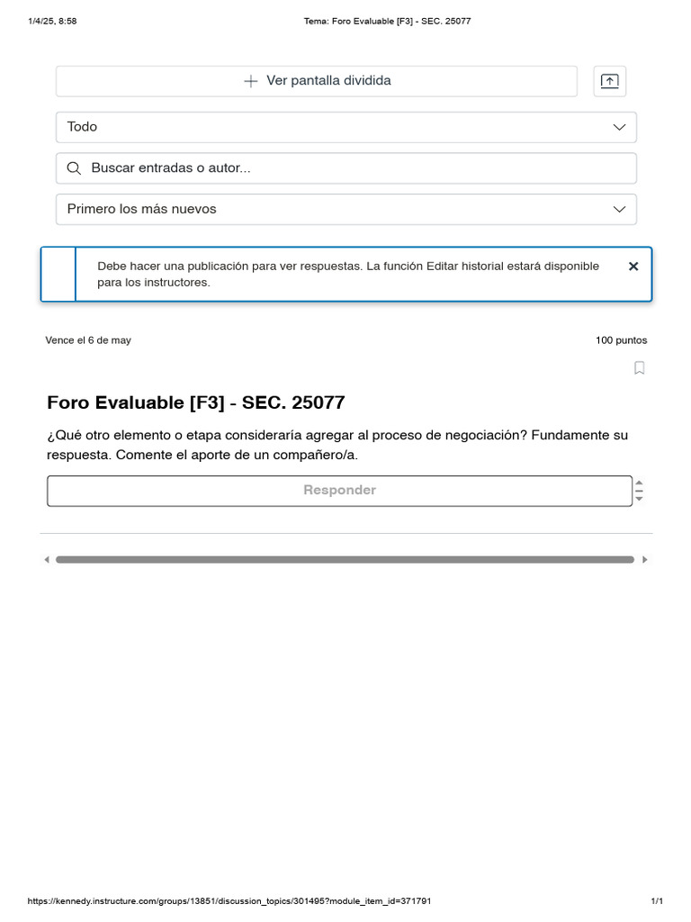 Tema - Foro Evaluable (F3) - SEC. 25077 | PDF