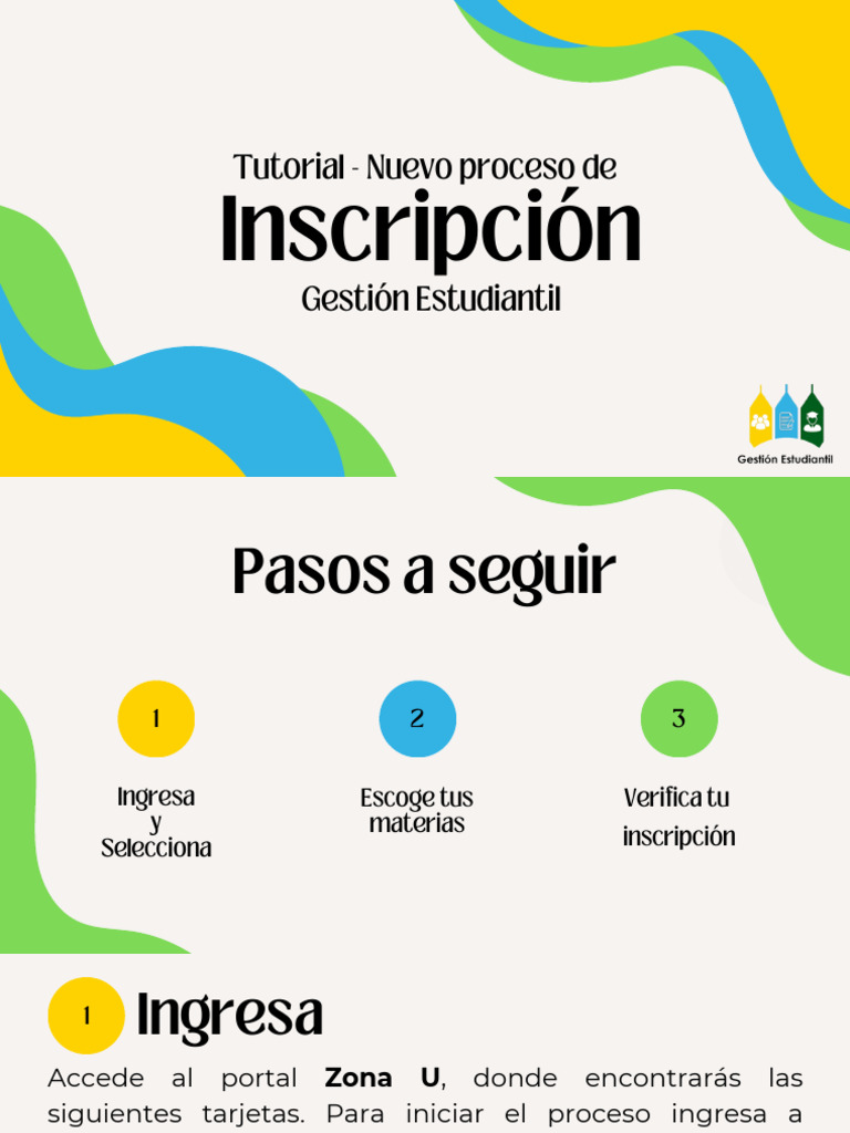 Guía de Inscripción en Gestión Estudiantil | PDF