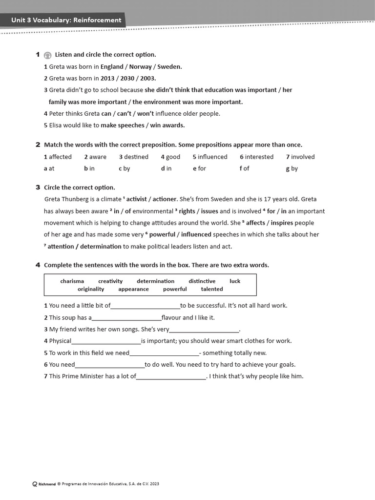 Week 1 Commitment Vocabulary Worksheet 40239 | PDF | Linguistics