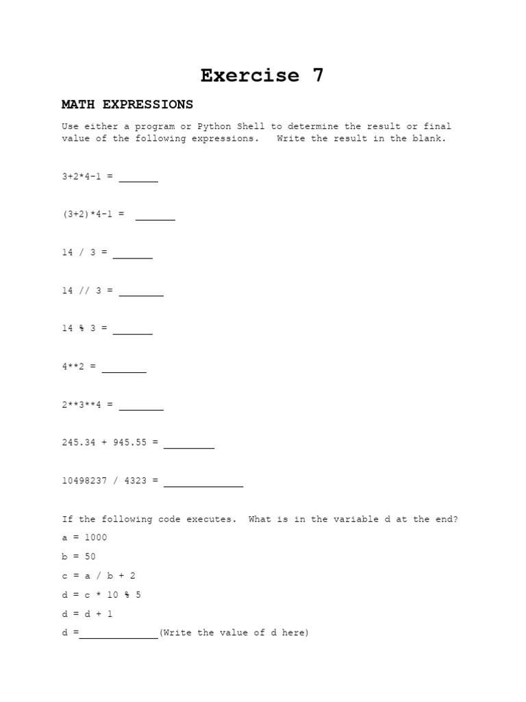 Exercise 7 | PDF