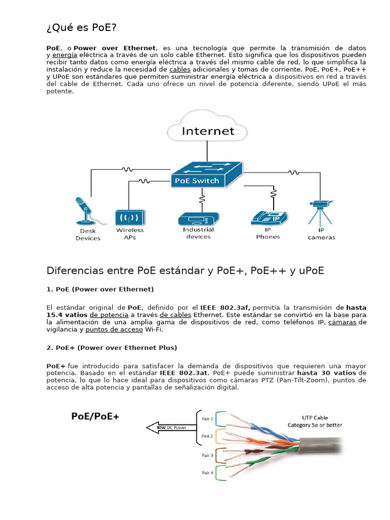 Qué Es PoE tp6 | PDF | Ethernet | Informática