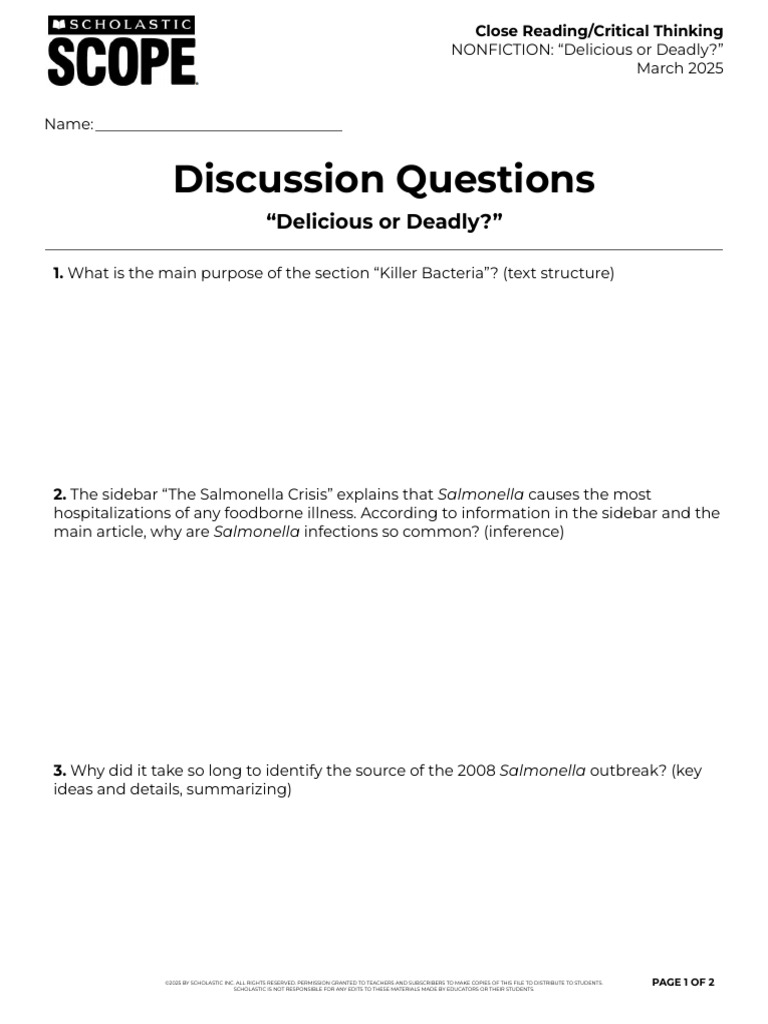 SCOPE-030125-Nonfiction-Discussion Questions | PDF