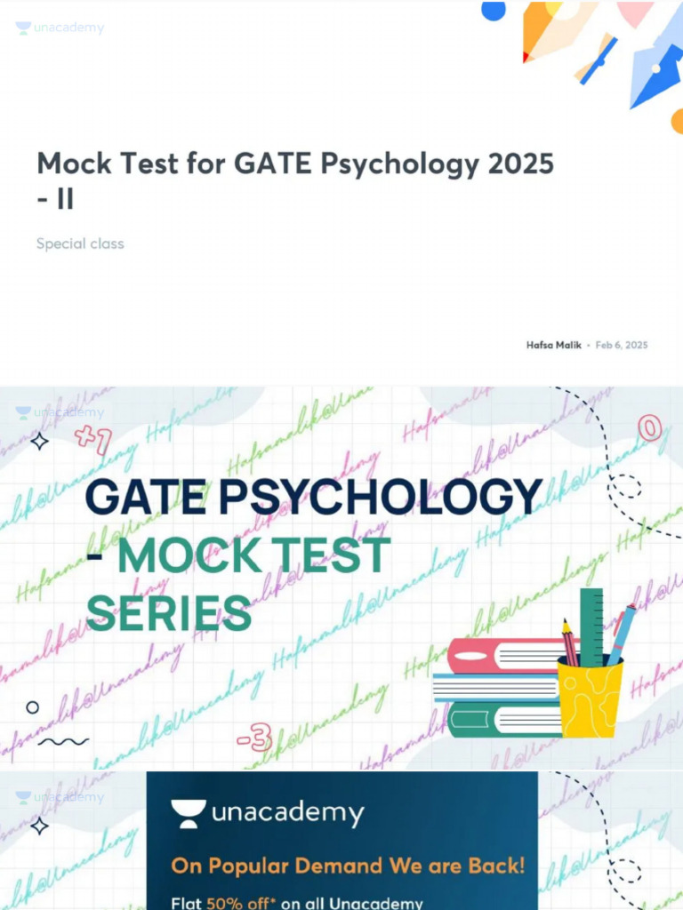Mock Test For GATE Psychology 2025 II No Anno | PDF