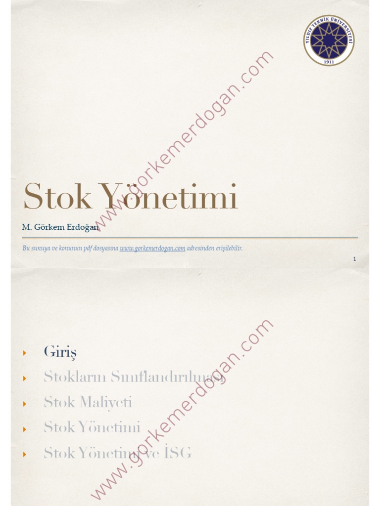 Stok Yonetimi Sunu | PDF