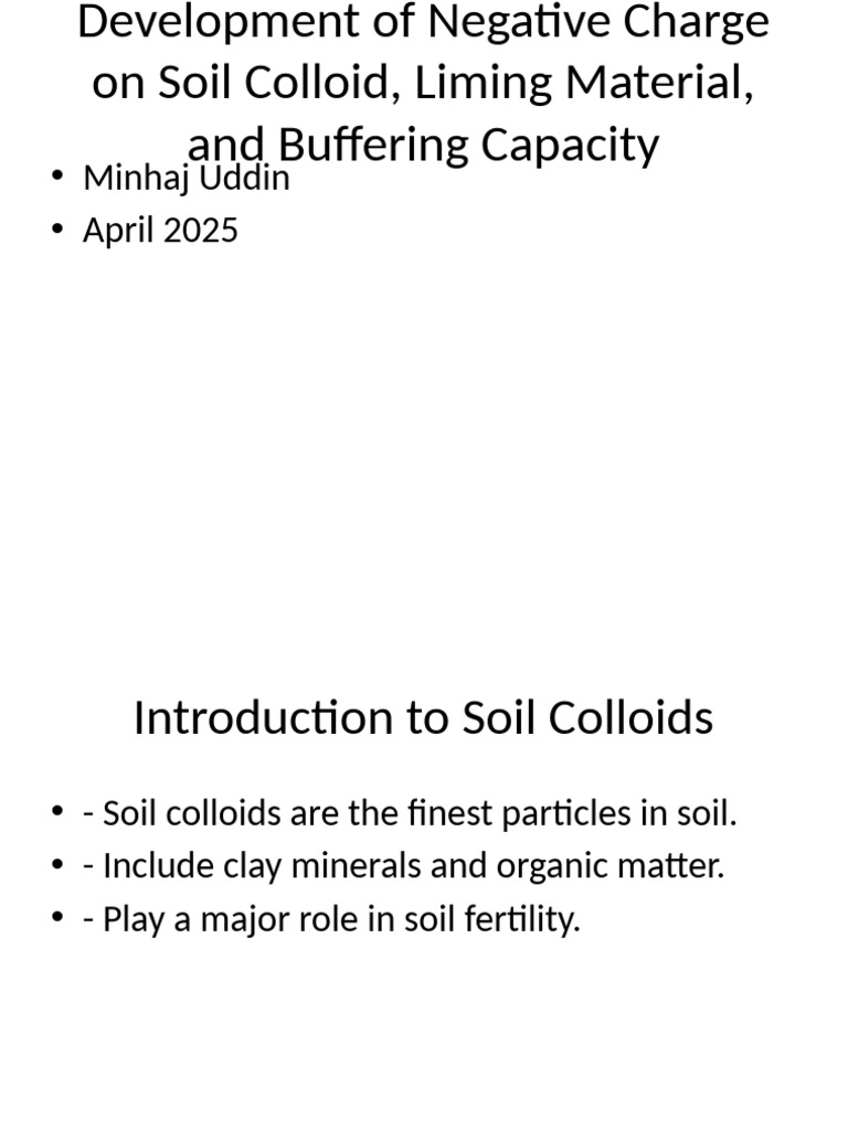 Soil Colloids Presentation | PDF
