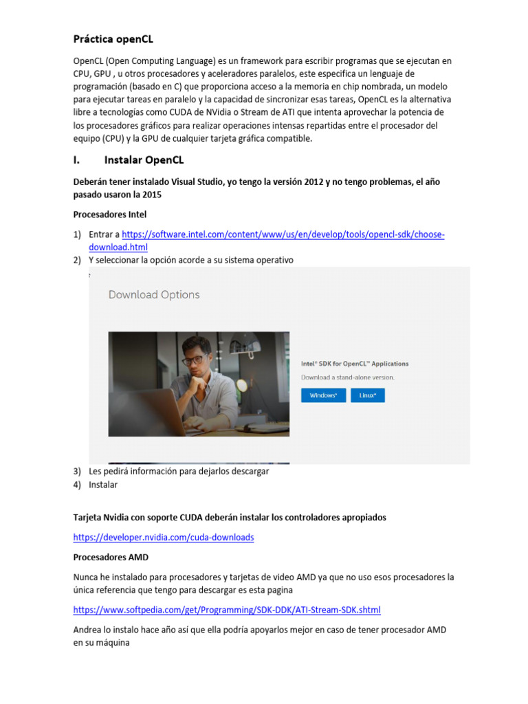 Práctica openCL | PDF | Microprocesador | Unidad de procesamiento gráfico