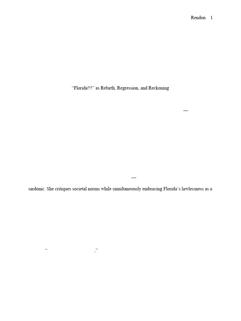 ENG 298, Reflection 21, "Florida!!!" - Rendon, Victor | PDF