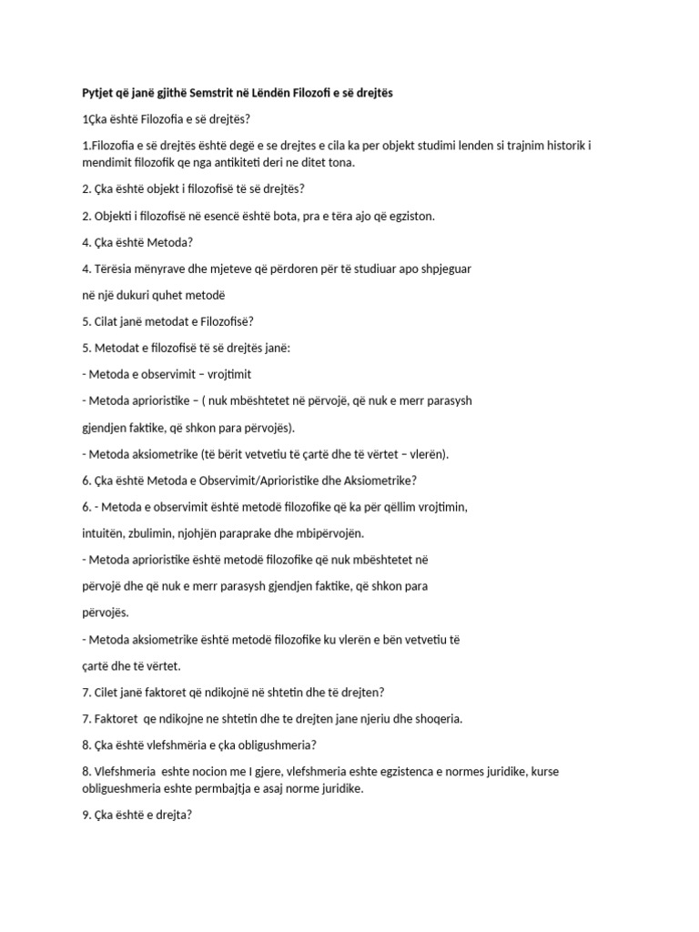 Pyetjet Ne Filozofi | PDF