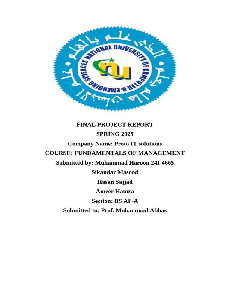 FINAL PROJECT REPORT Fom | PDF | Motivation | Motivational