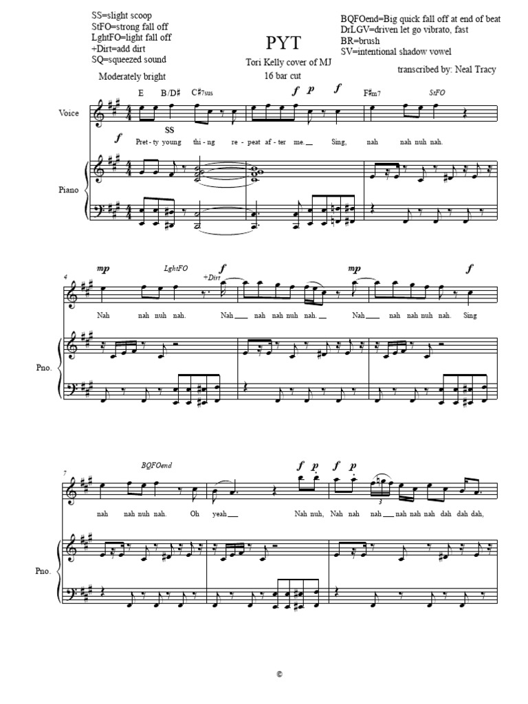 PYT - IN A - Tori Kelly - 16 Bar Cut | PDF
