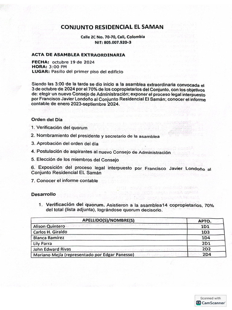 ACTA DE ASAMBLEA ORDINARIA | PDF