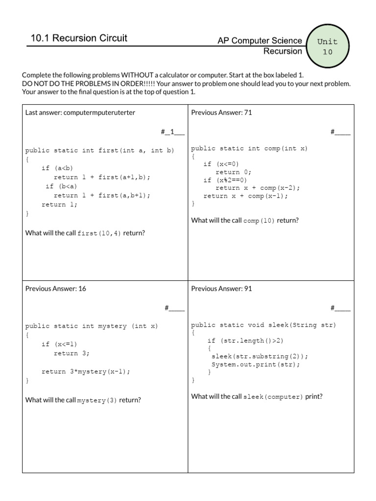 Recursion Circuit | PDF | Computer Programming | Software Engineering